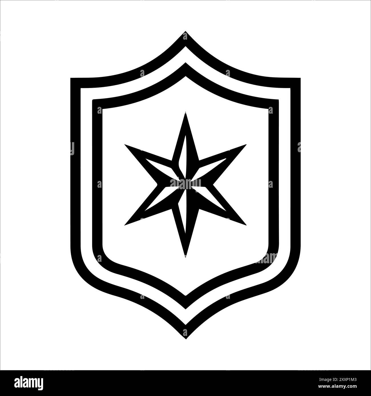 Military Shield icon or modern line symbol. Vector line art and icon ...
