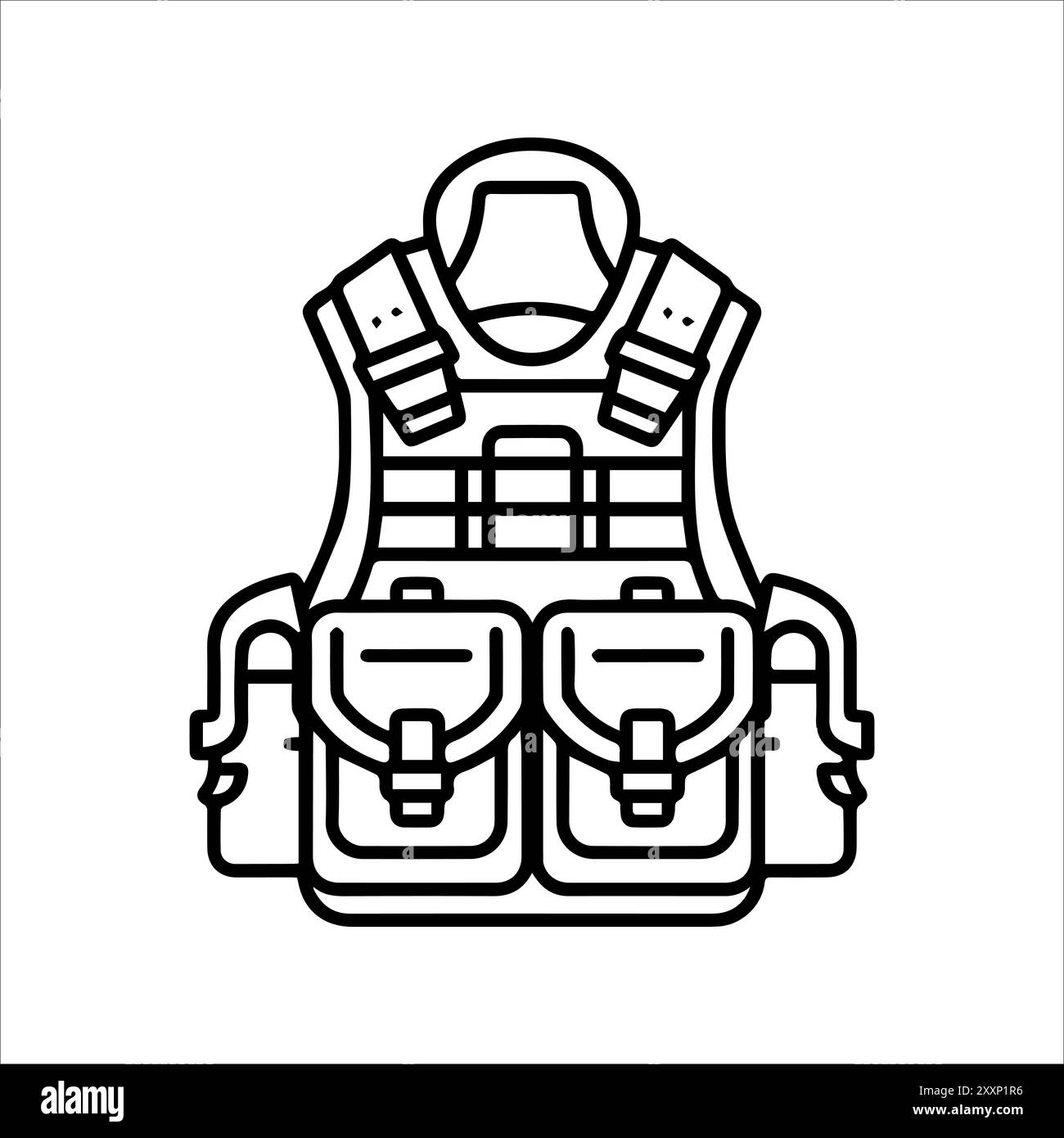 Military Vest icon or modern line symbol. Vector line art and icon ...