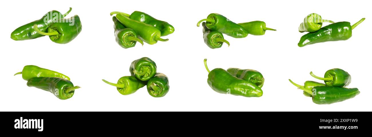 Green peper on the white background Stock Photo - Alamy