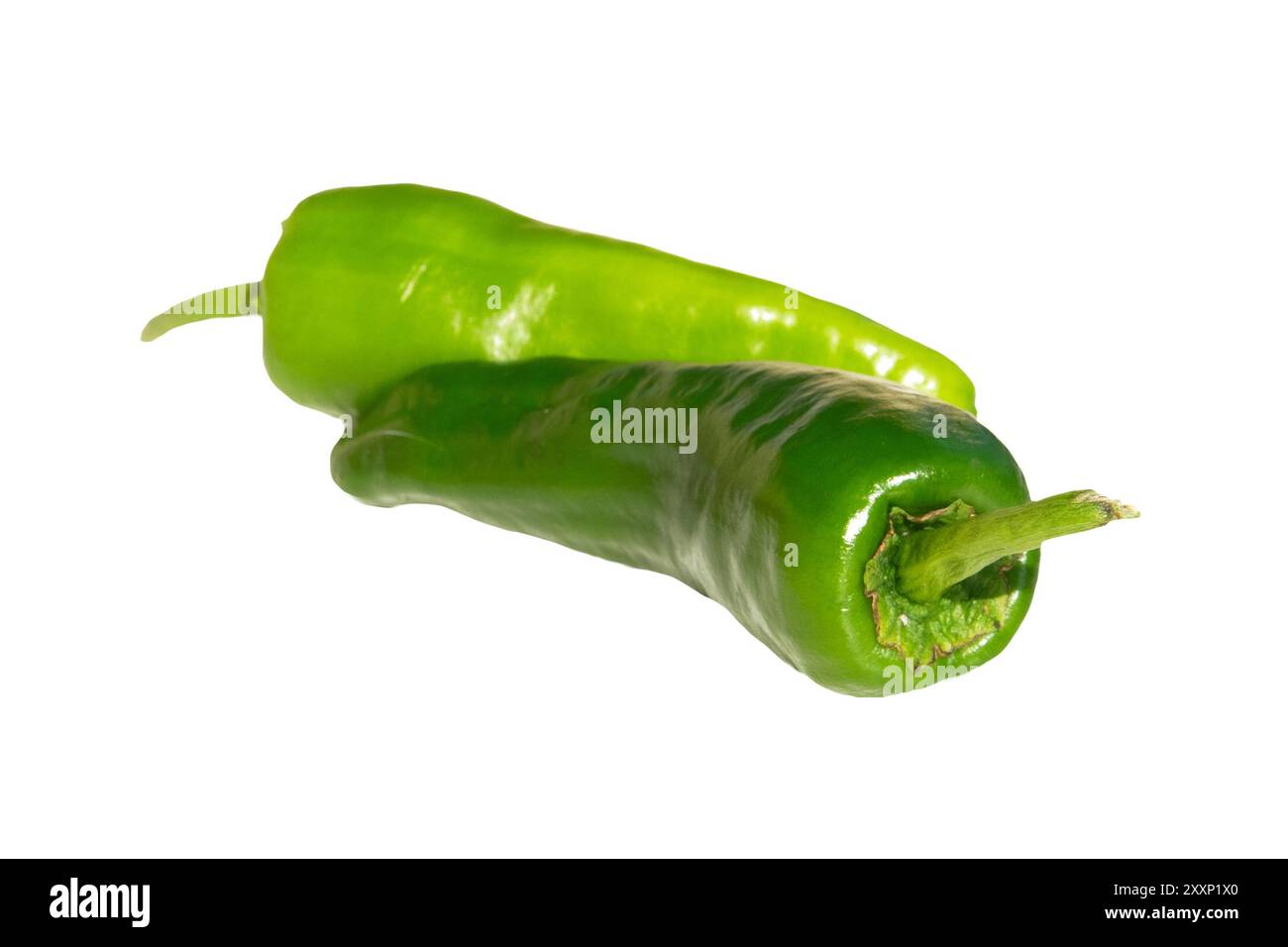 Green peper on the white background Stock Photo - Alamy
