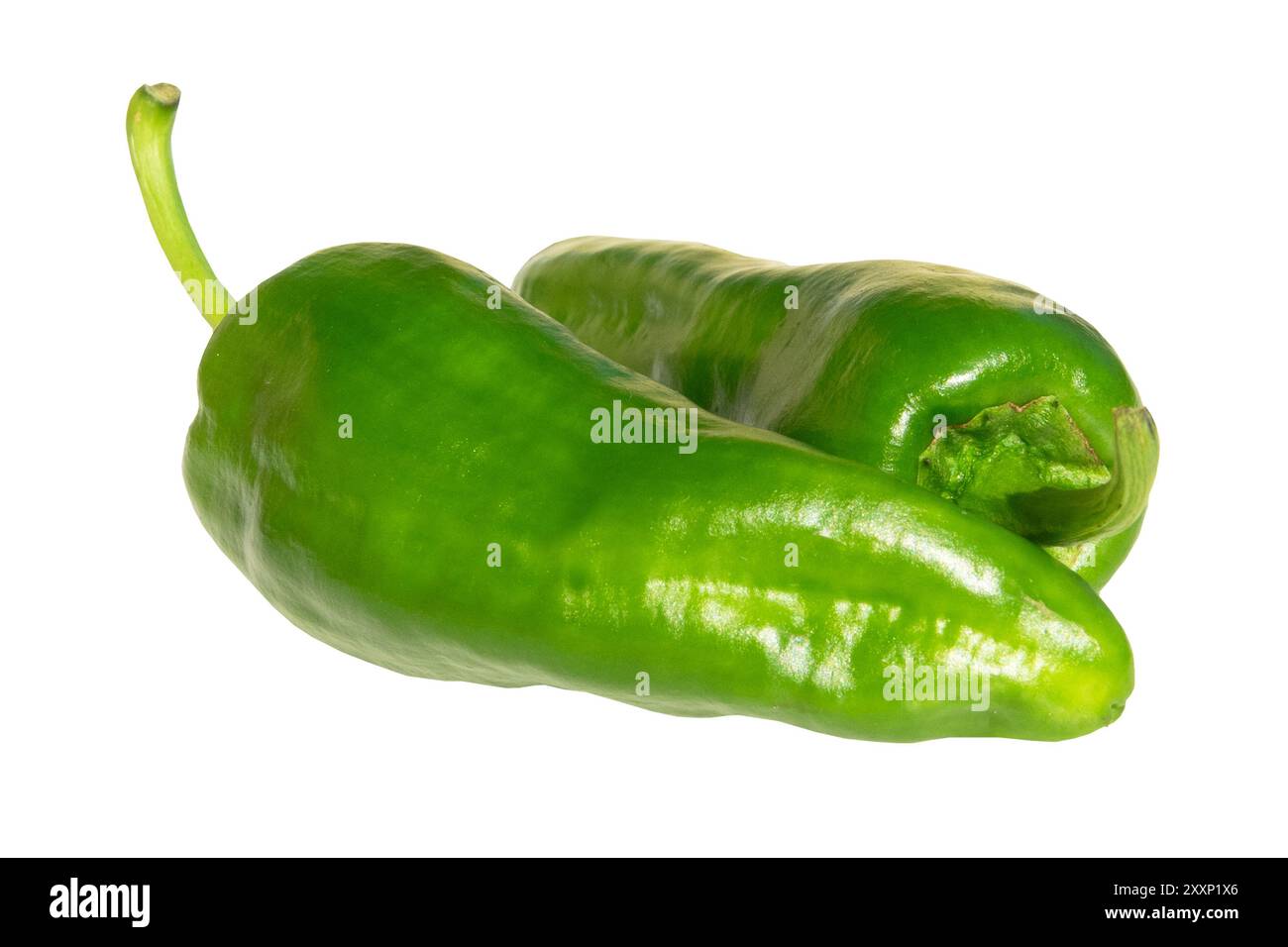 Green peper on the white background Stock Photo - Alamy