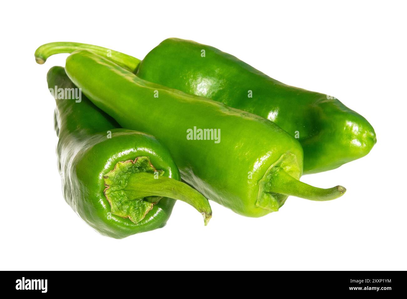 Green peper on the white background Stock Photo - Alamy