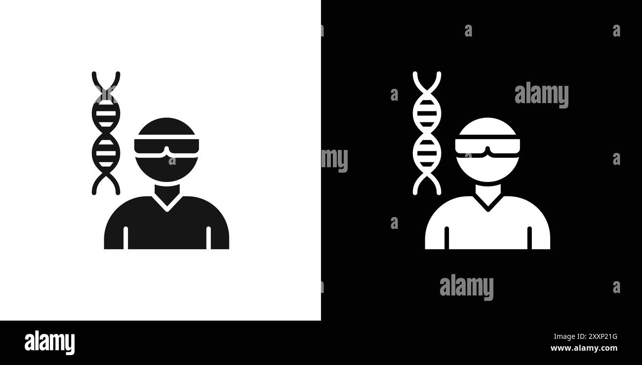 Biomedical engineer icon Black line art vector in black and white ...