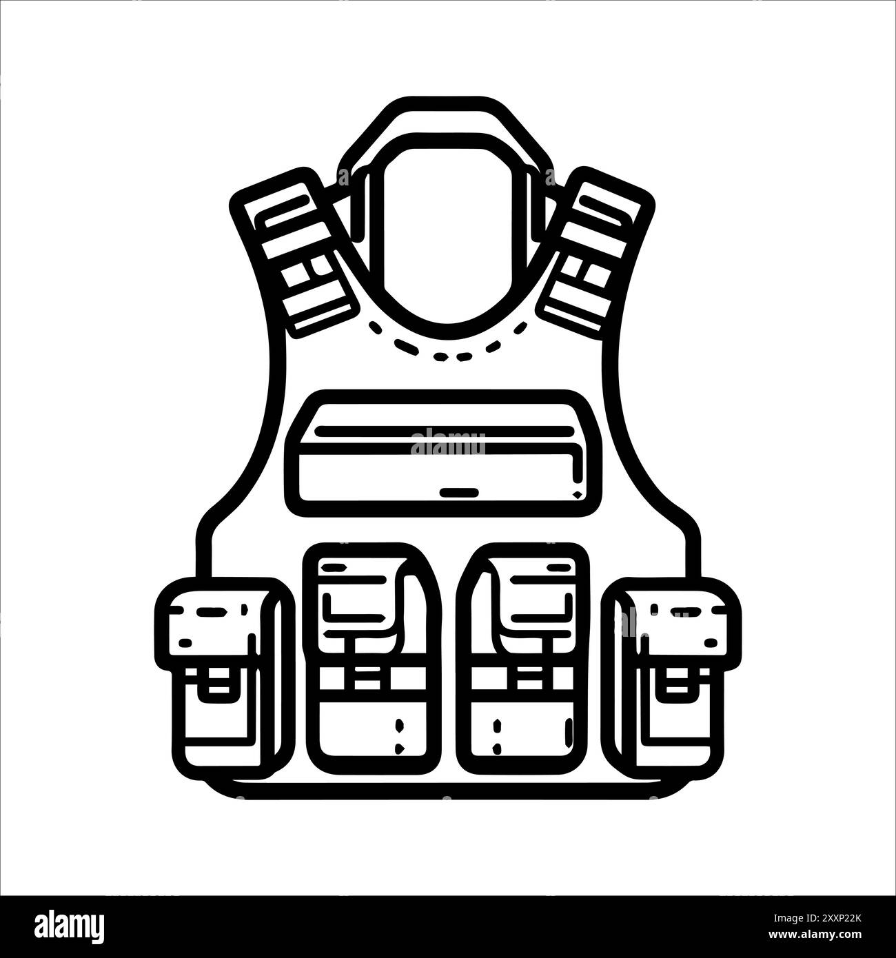 Military Vest icon or modern line symbol. Vector line art and icon ...