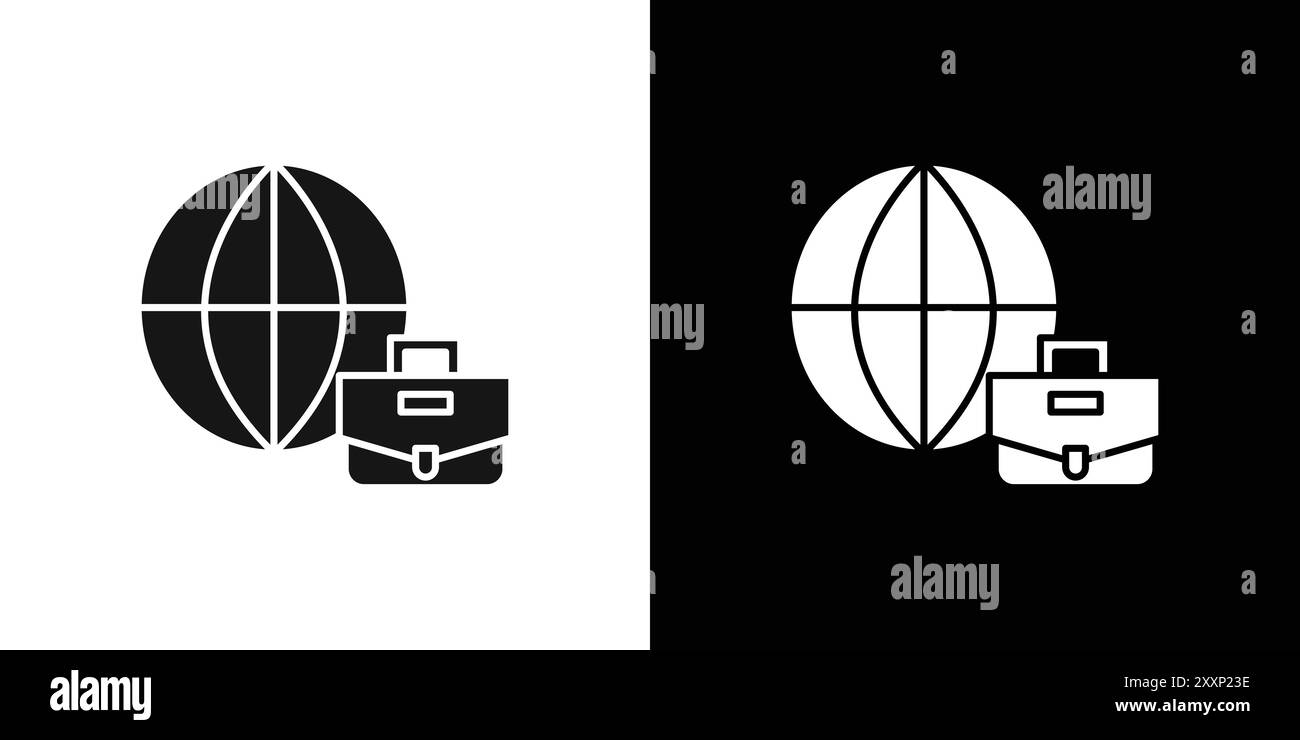 Business expansion icon Black line art vector in black and white ...