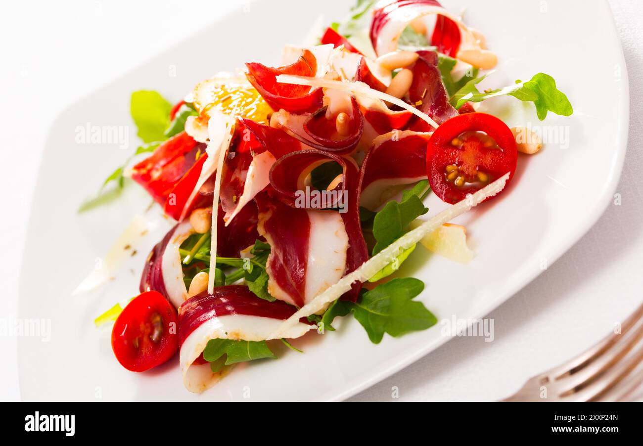 Salad from duck ham Stock Photo - Alamy