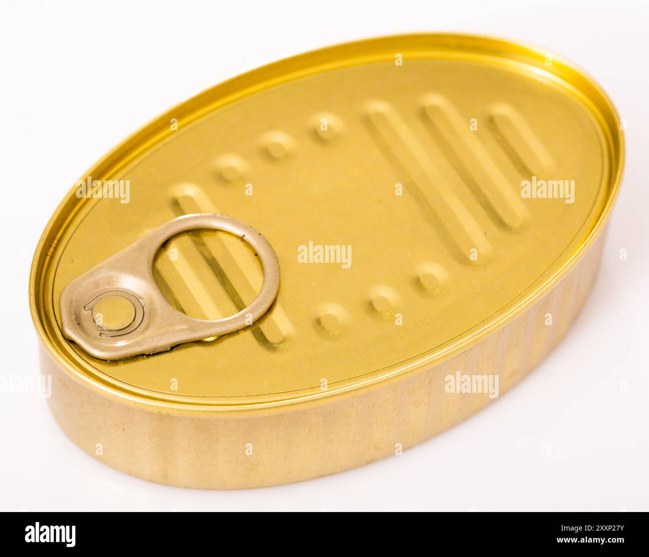 Bronze in can with ring pull, top view of packaging collection Stock ...