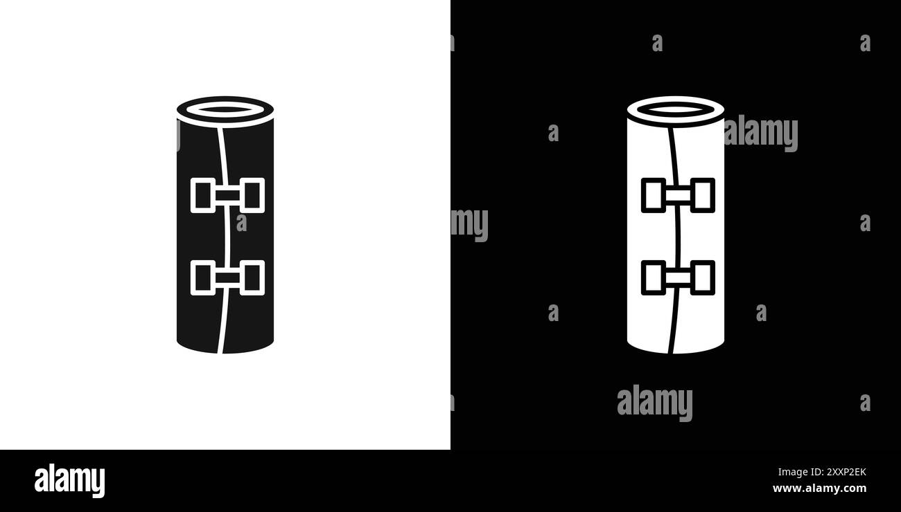 Elastic bandage icon Black line art vector in black and white outline set collection sign Stock ...