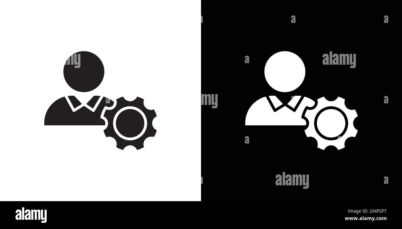 Administrator icon Black line art vector in black and white outline set ...