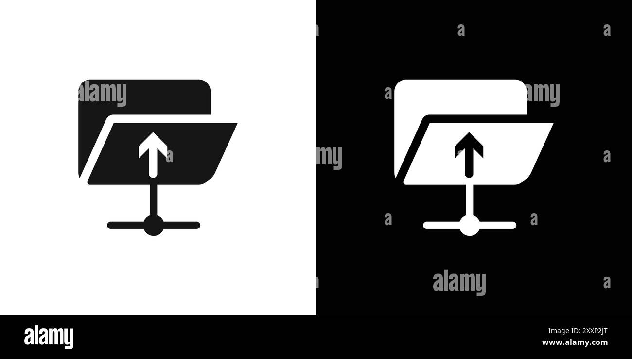 FTP navigate up icon Black line art vector in black and white outline set collection sign Stock ...