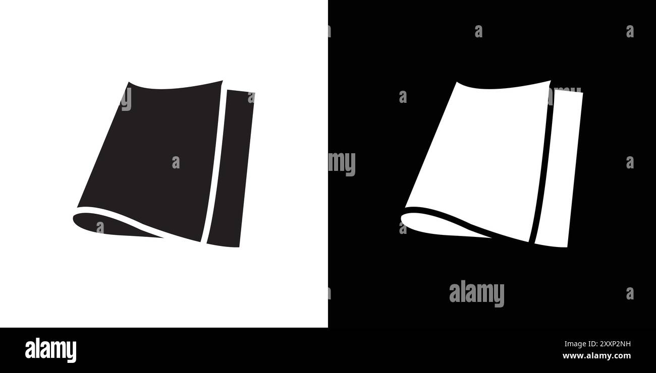 Folded Paper Icon Black line art vector in black and white outline set ...