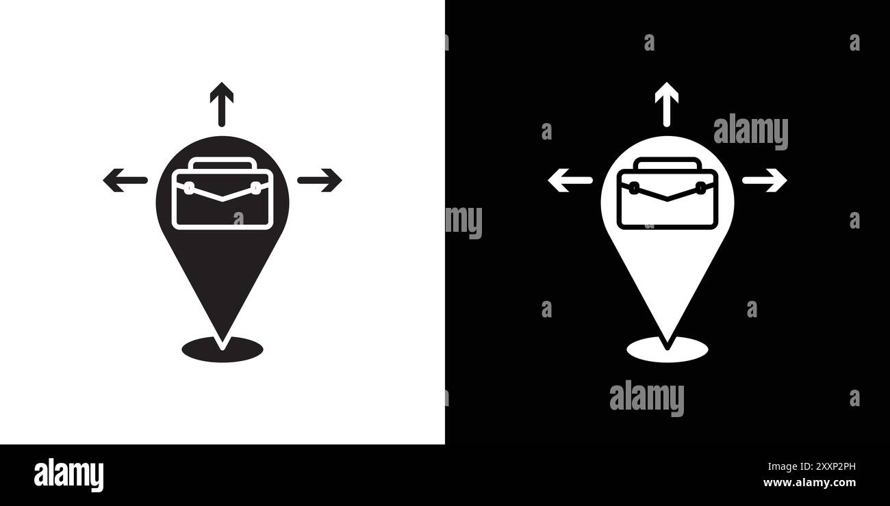 Business expansion icon (2) Black line art vector in black and white ...