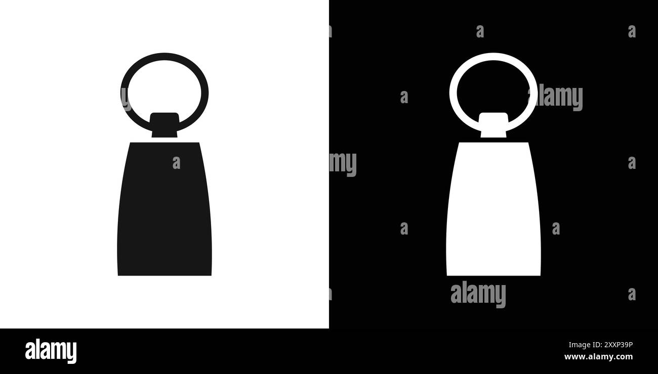 Key Chain Icon Black line art vector in black and white outline set ...