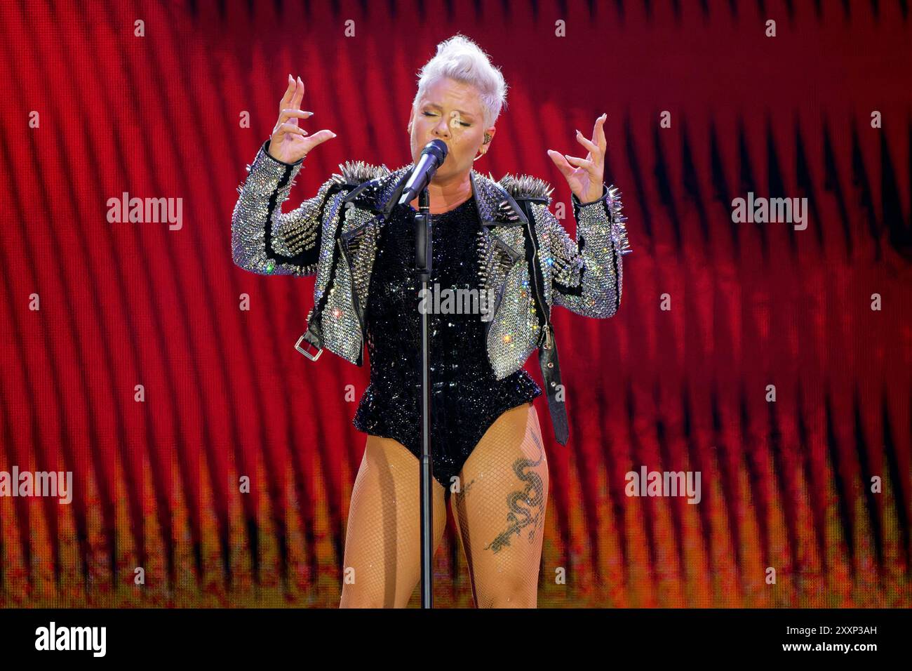 Pink performs in concert at Soldier Field on Saturday, Aug. 24, 2024 ...