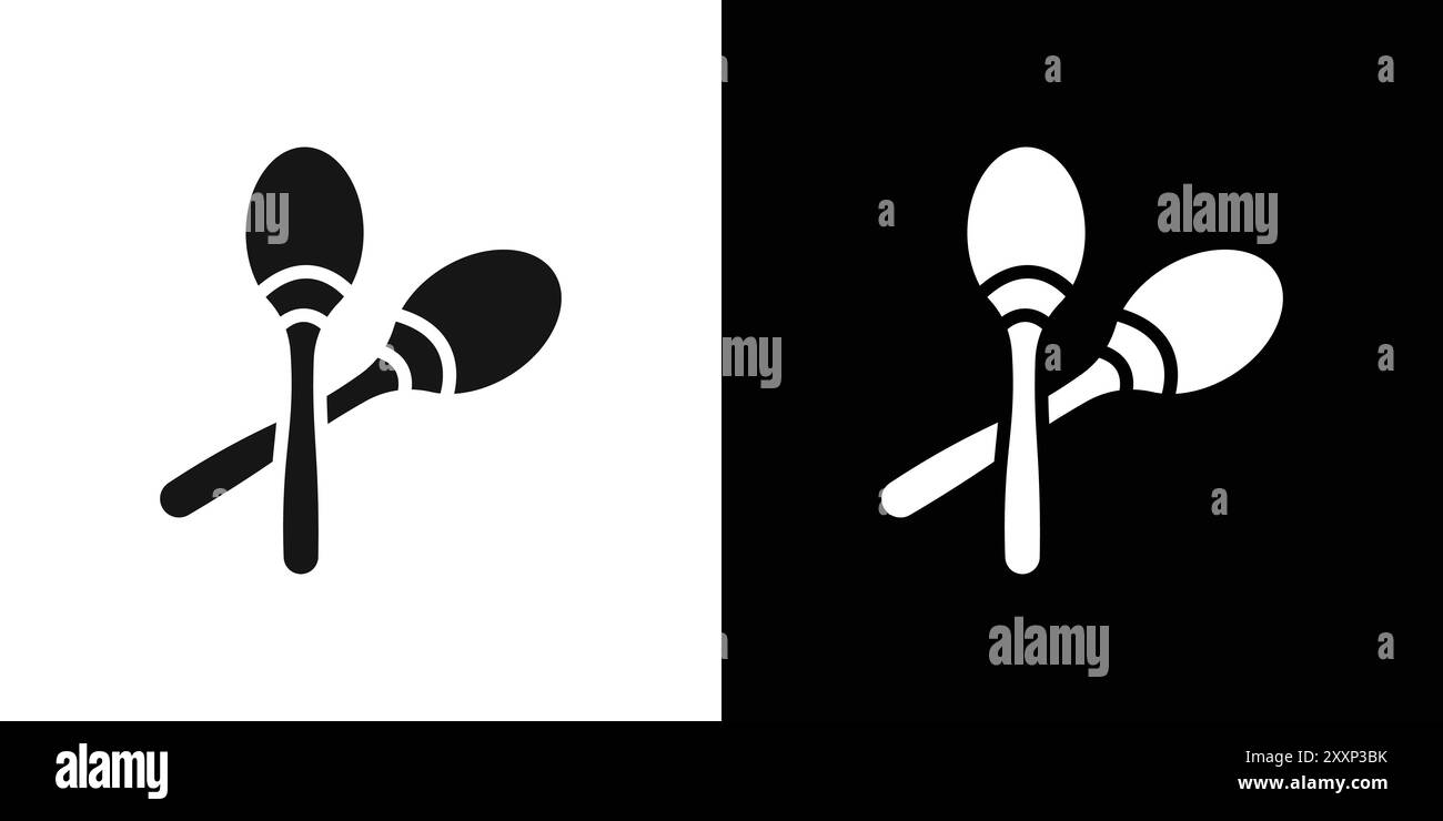 Maracas icon Black line art vector in black and white outline set ...