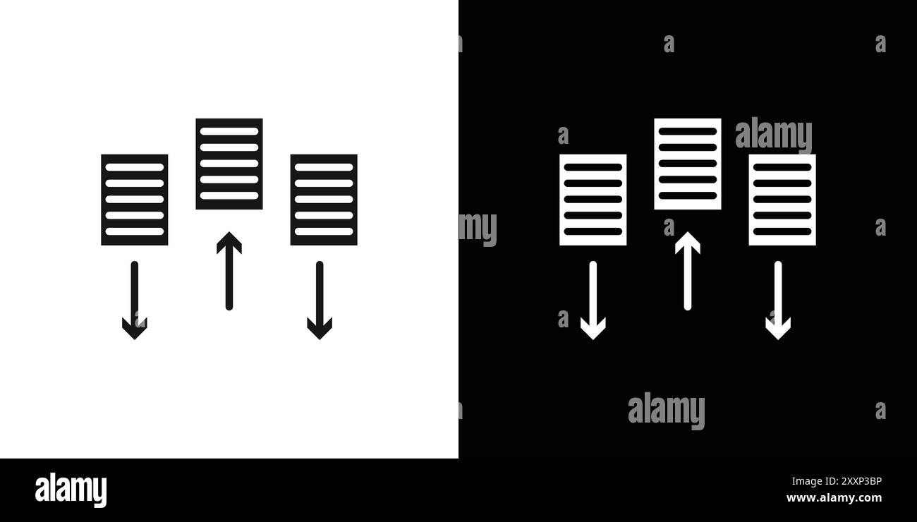 case priority icon Black line art vector in black and white outline set collection sign Stock ...