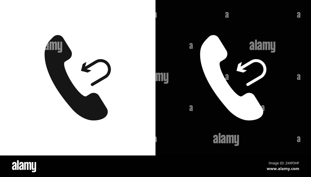 Call back icon Black line art vector in black and white outline set ...
