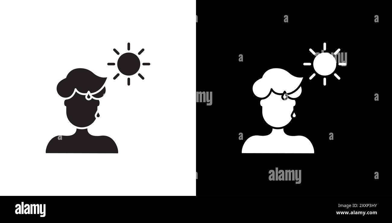 hot human icon Black line art vector in black and white outline set ...