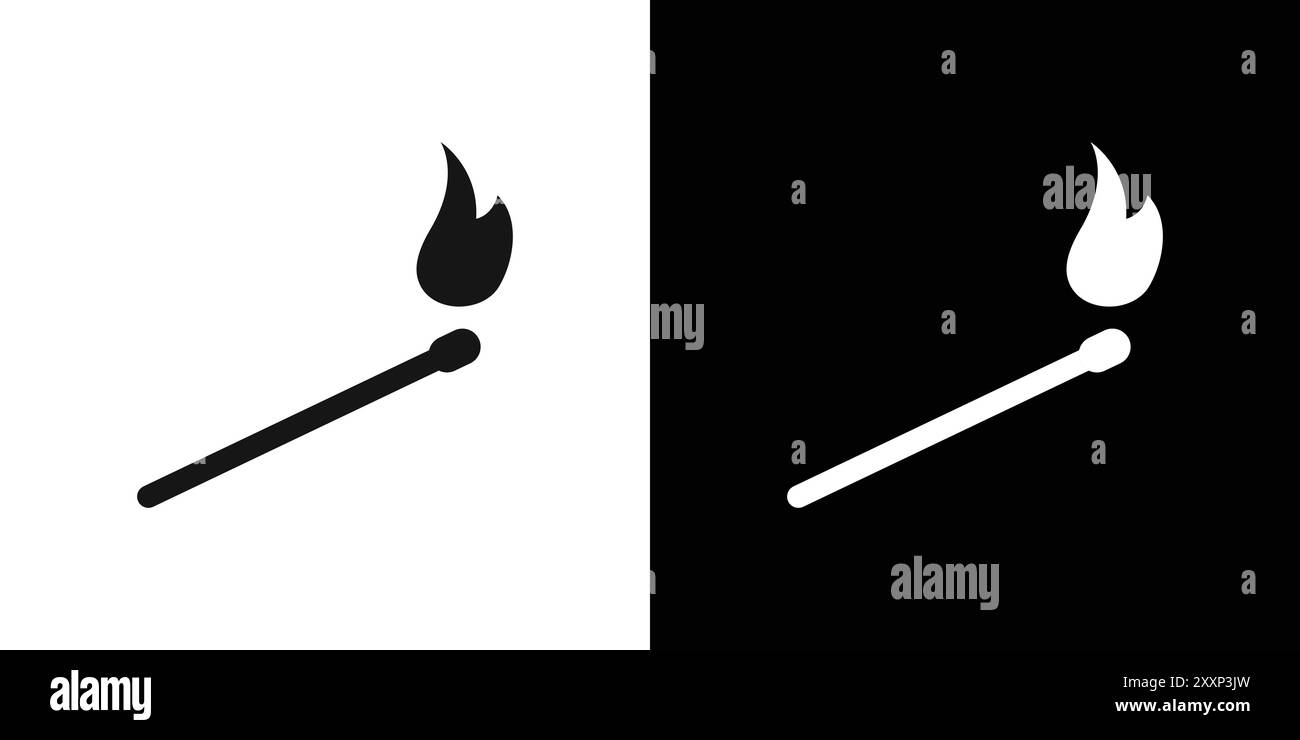 Matches icon Black line art vector in black and white outline set ...