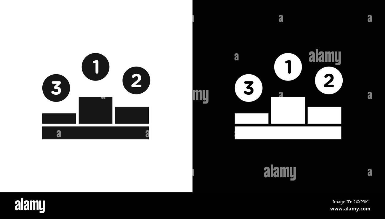 champion podium icon Black line art vector in black and white outline ...