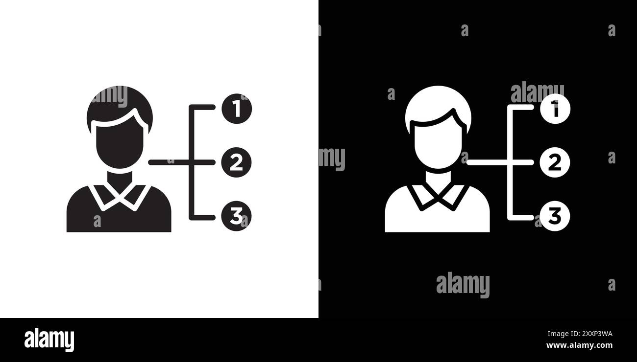 Priority icon Black line art vector in black and white outline set ...