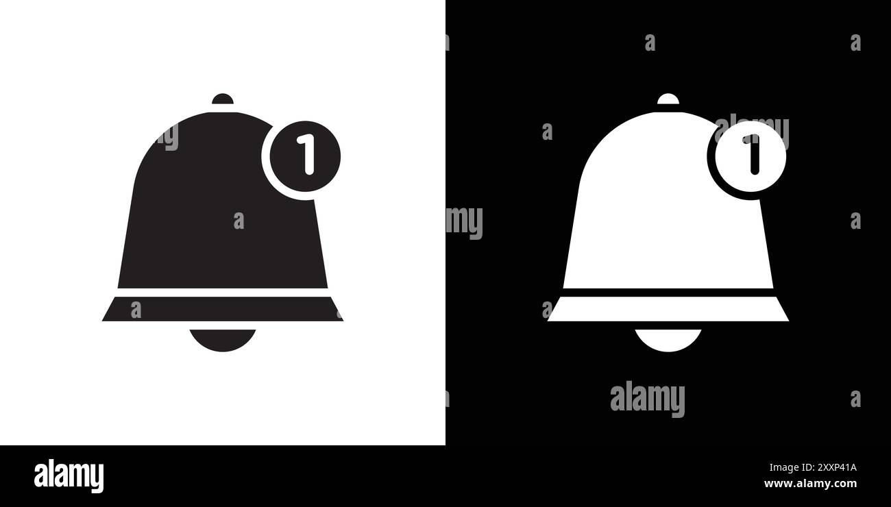 Notification icon Black line art vector in black and white outline set ...