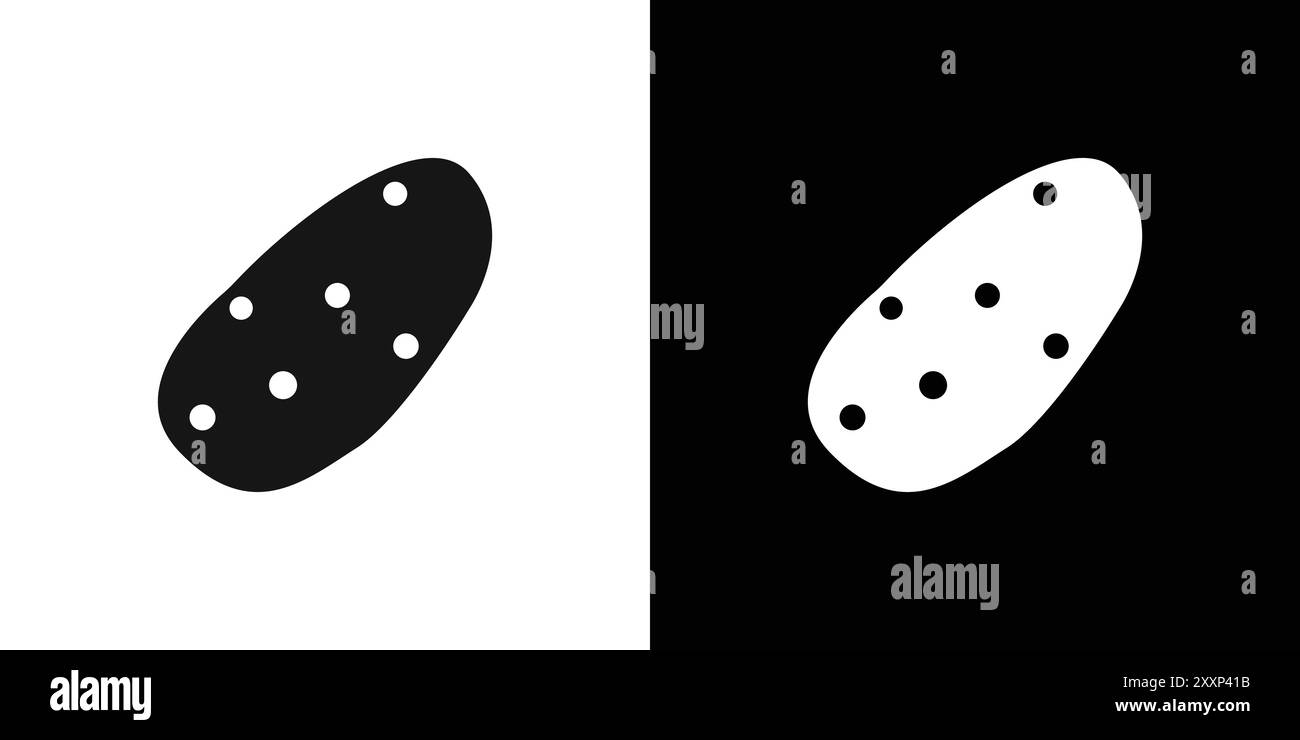 Potato icon Black line art vector in black and white outline set ...