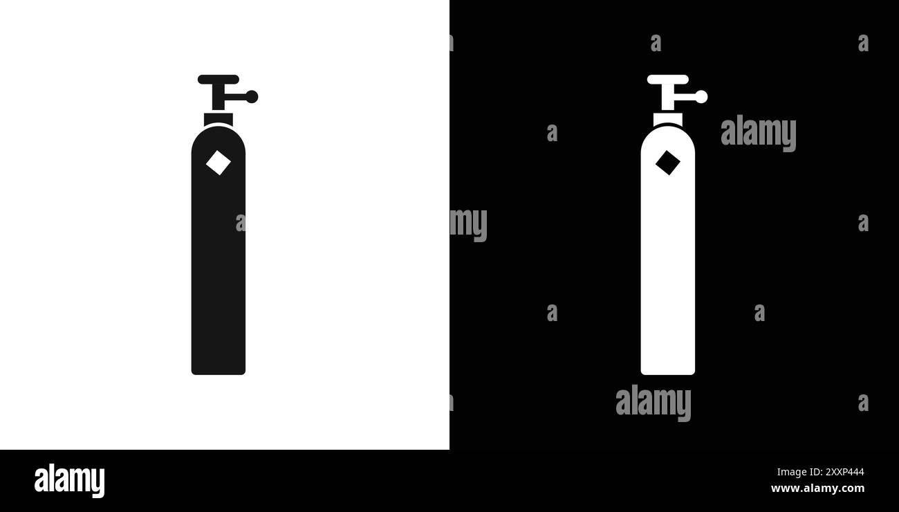 Gas cylinder icon Black line art vector in black and white outline set collection sign Stock ...