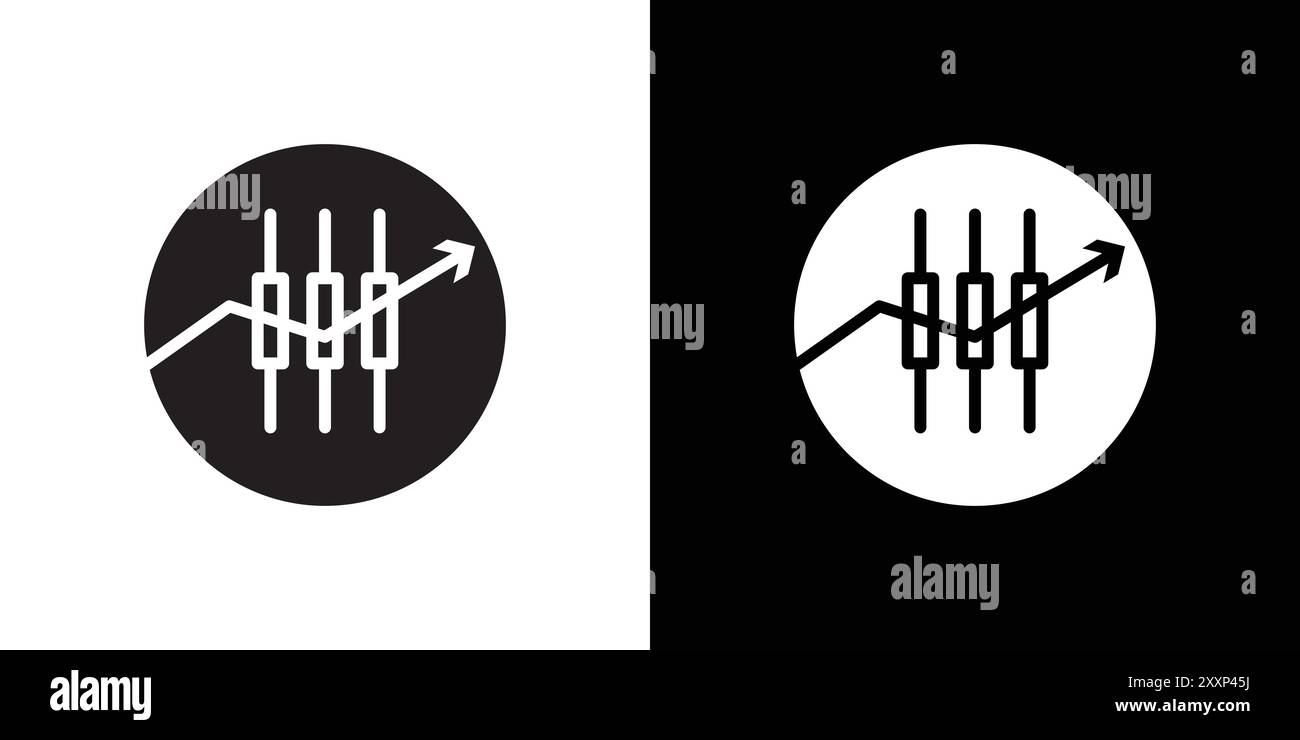 Forex stock market icon Black line art vector in black and white ...