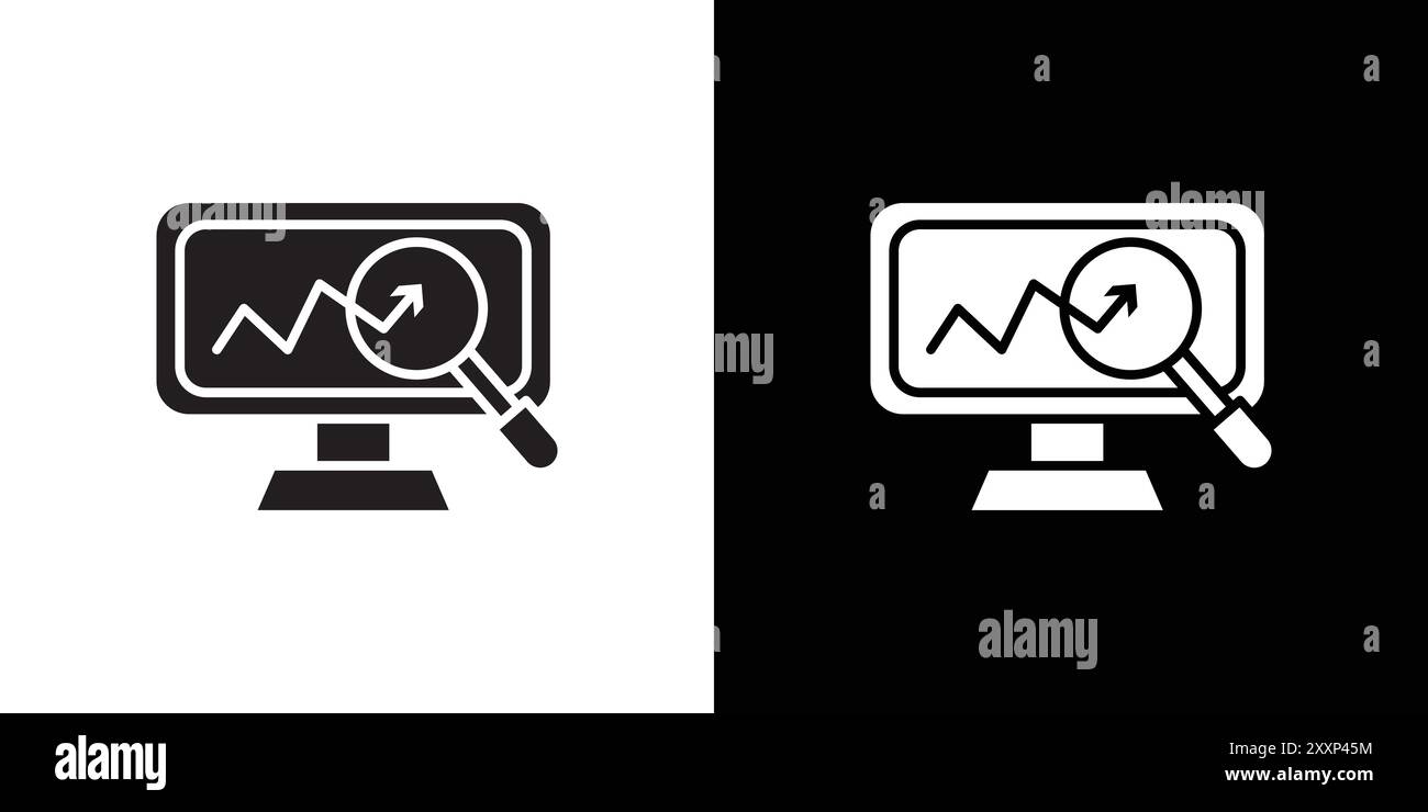 Researching information online icon Black line art vector in black and ...