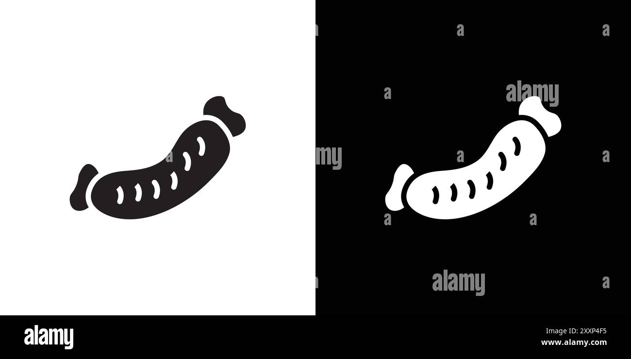 sausages icon Black line art vector in black and white outline set ...