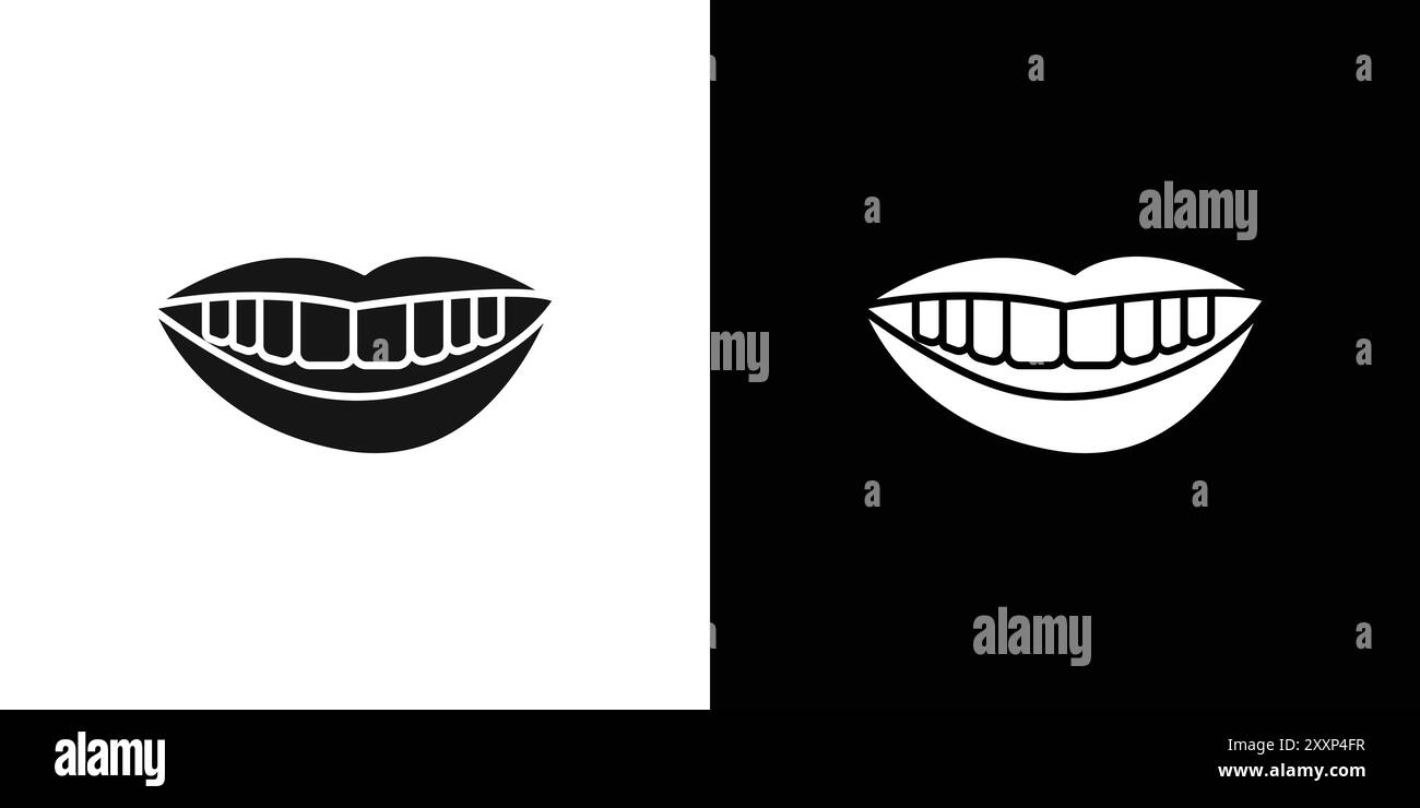 smile with teeth icon Black line art vector in black and white outline ...