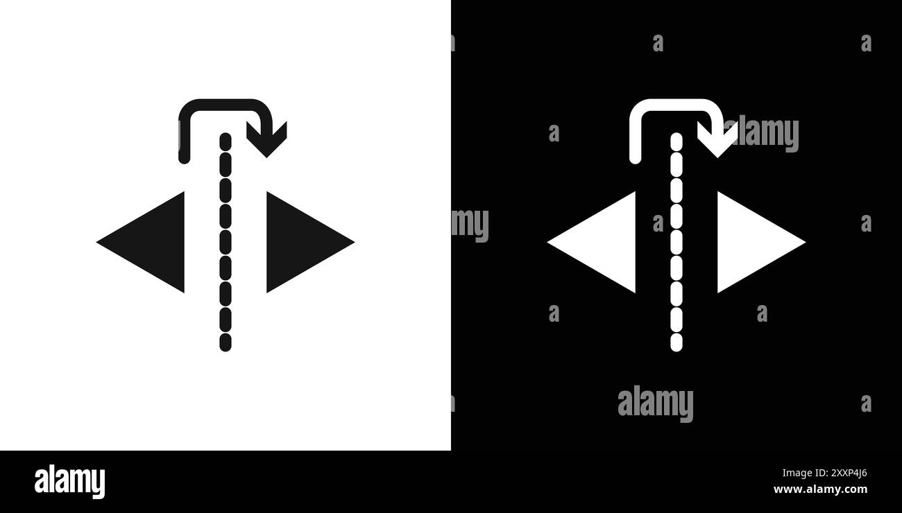 flip icon Black line art vector in black and white outline set ...