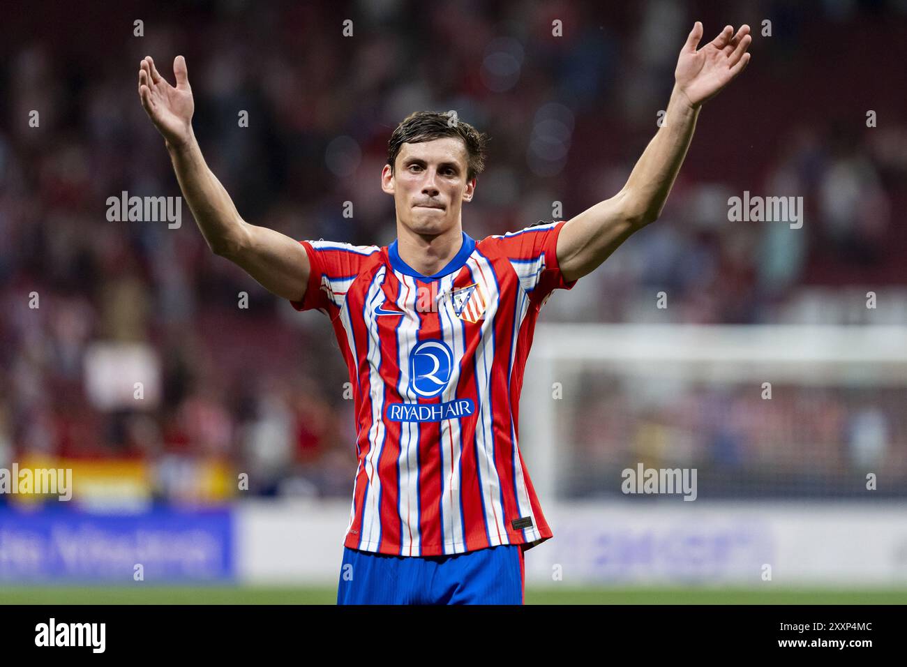 Robin Le Normand of Atletico de Madrid celebrates the victory of his ...