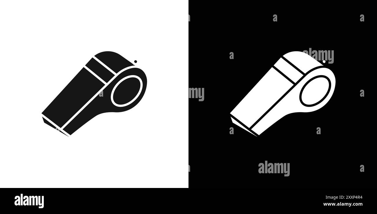 Whistle icon Black line art vector in black and white outline set ...