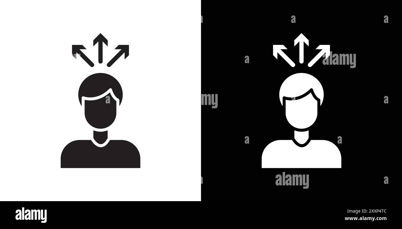 Mind awareness icon Black line art vector in black and white outline ...
