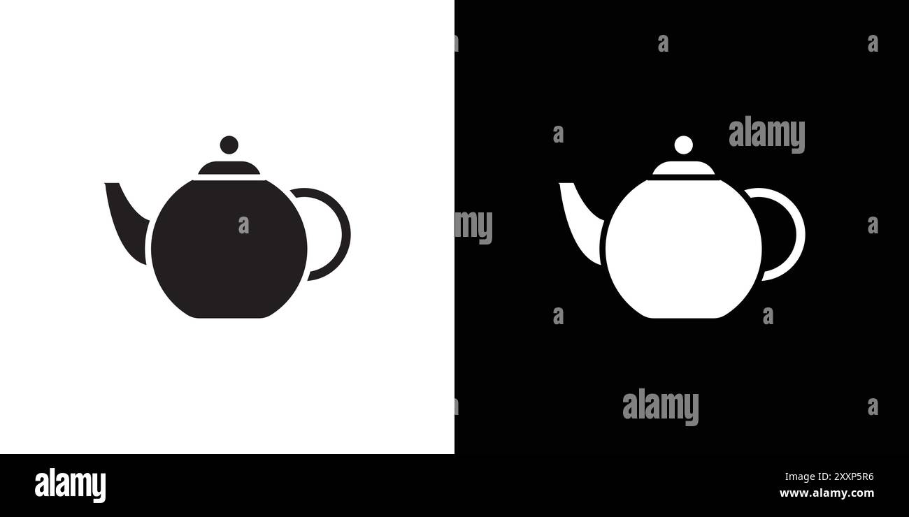 Teapot icon Black line art vector in black and white outline set ...