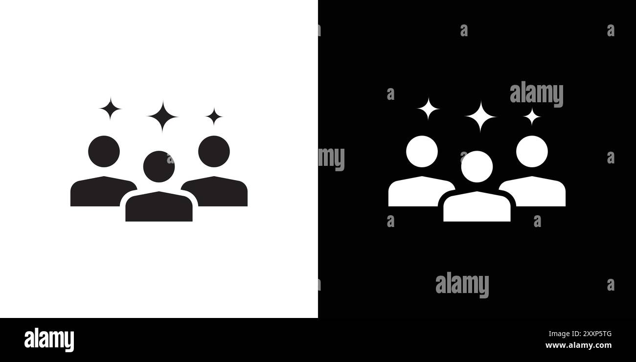 Squad icon Black line art vector in black and white outline set ...