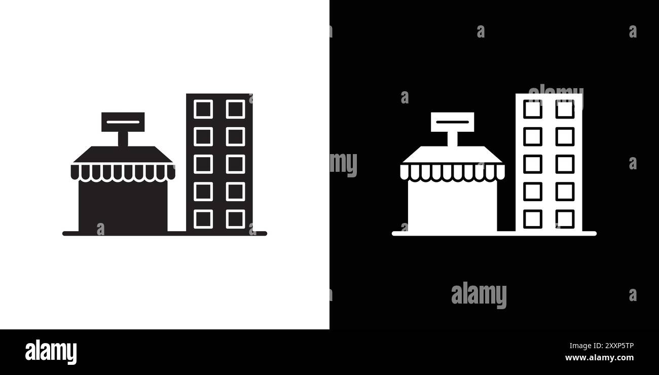 SME, small and medium enterprise icon Black line art vector in black and white outline set ...