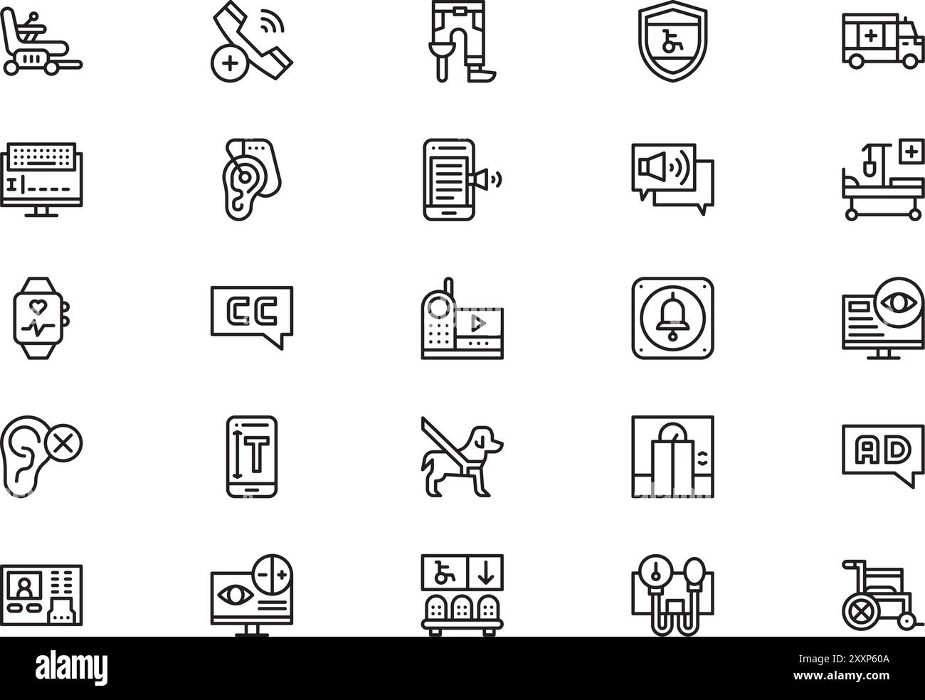 Accessibility icons collection is a vector illustration with editable ...