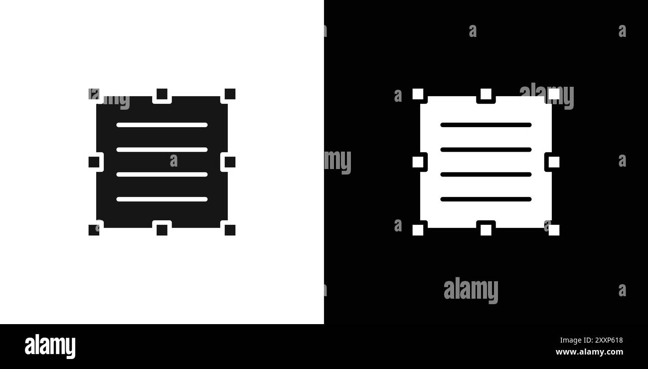 Text box icon Black line art vector in black and white outline set ...
