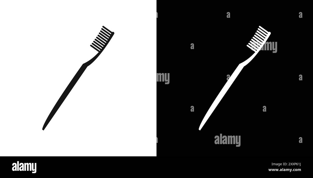 tooth brush icon (2) Black line art vector in black and white outline ...