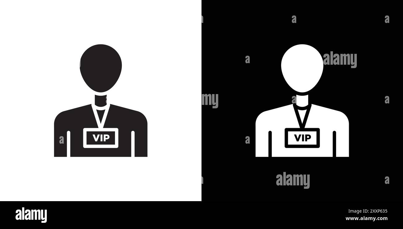 vip person icon Black line art vector in black and white outline set ...