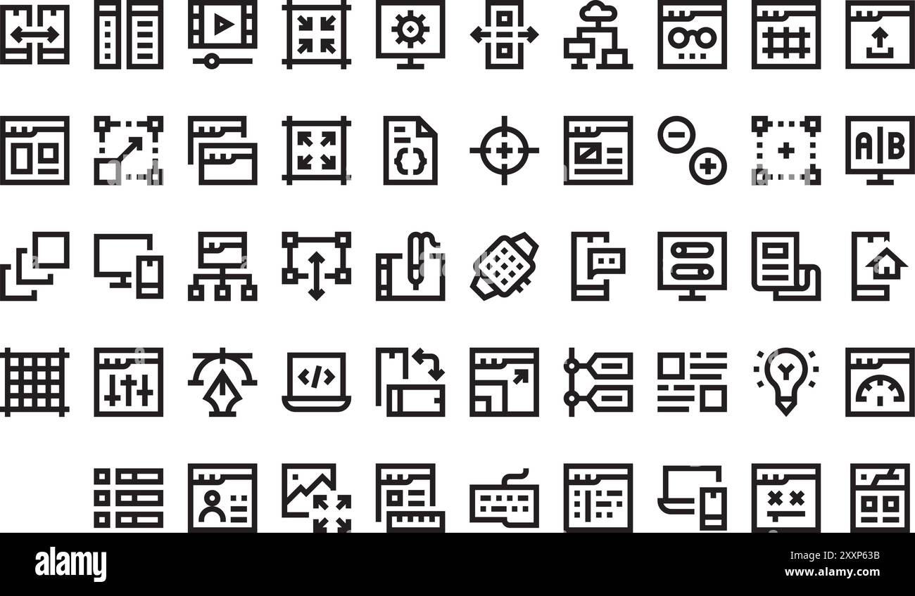 Responsive design icons collection is a vector illustration with editable stroke Stock Vector ...