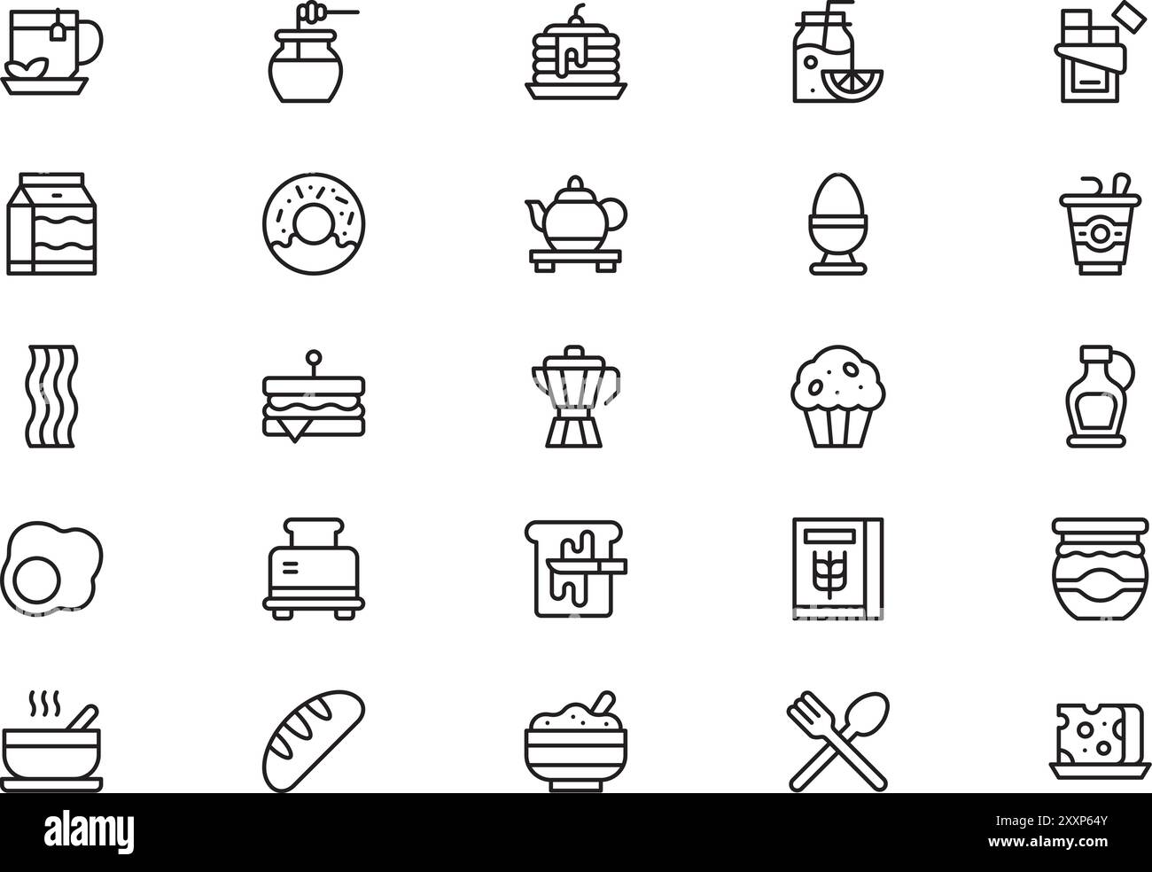Breakfast icons collection is a vector illustration with editable ...