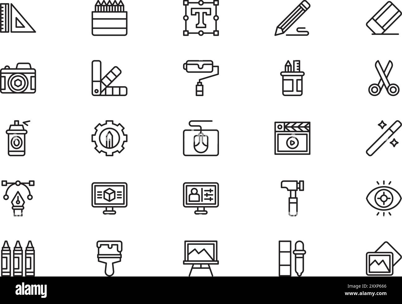 Creative tools icons collection is a vector illustration with editable ...