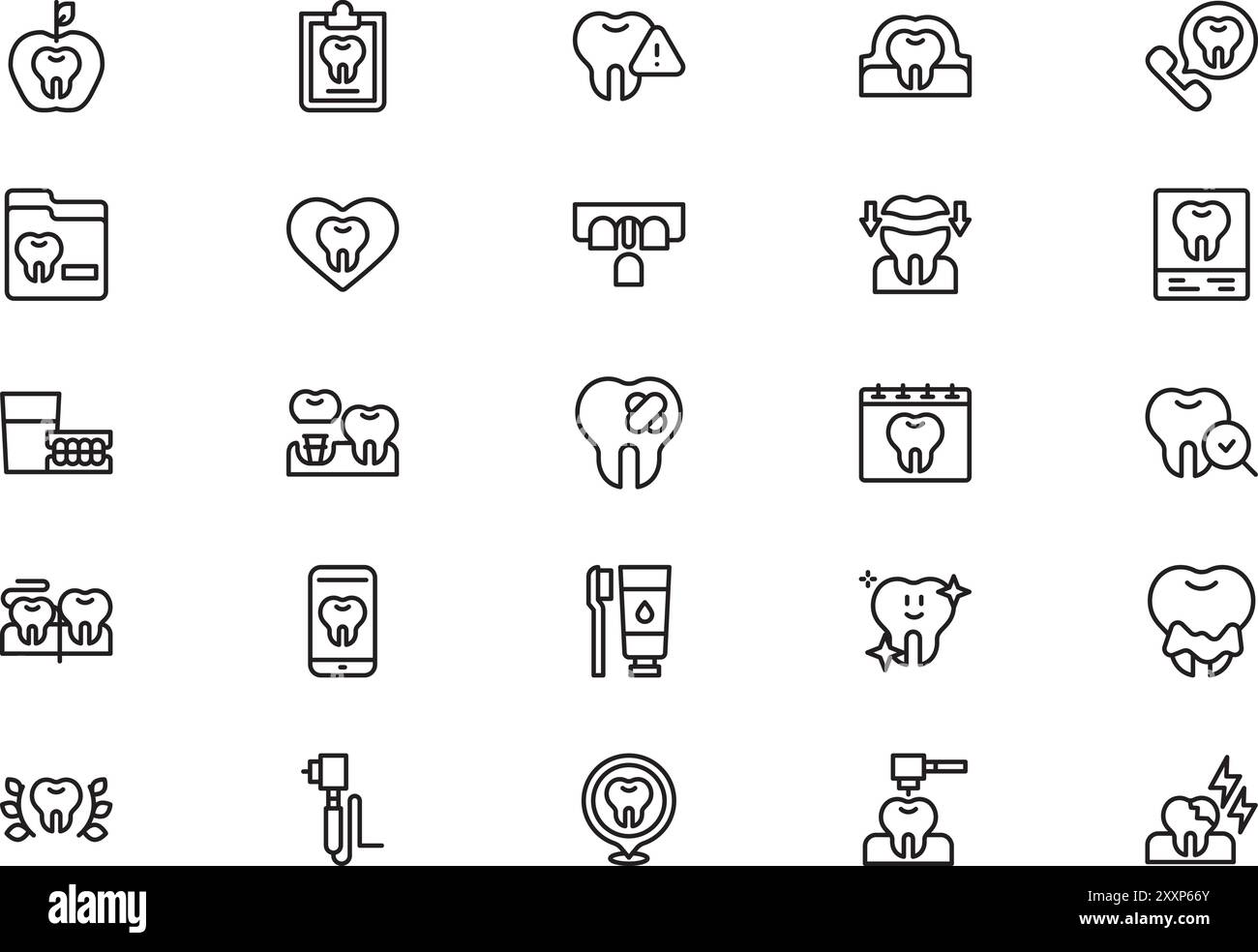 Dental care icons collection is a vector illustration with editable ...
