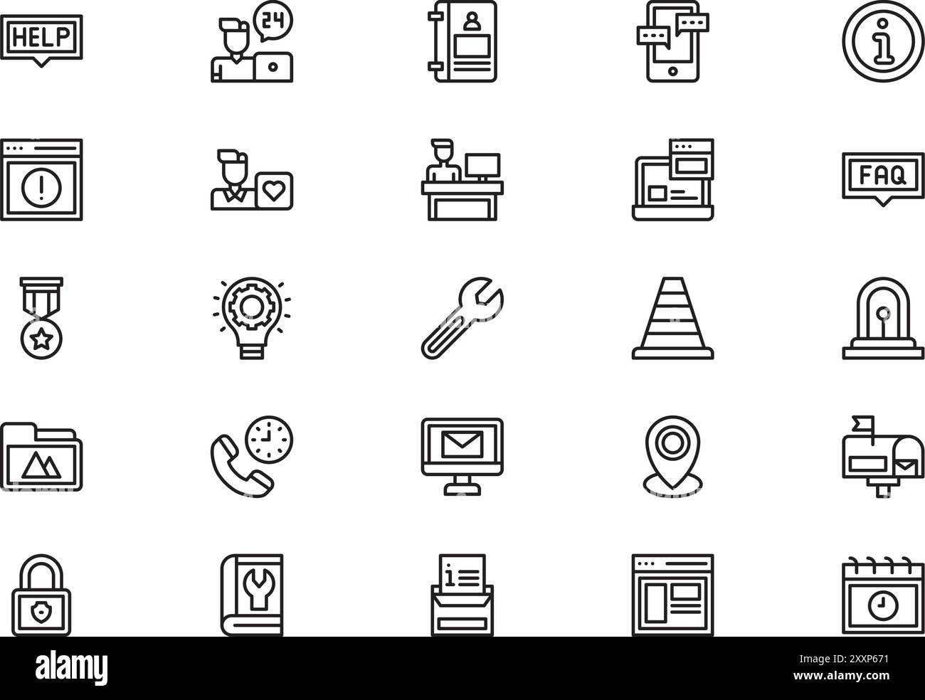 Help and support icons collection is a vector illustration with ...