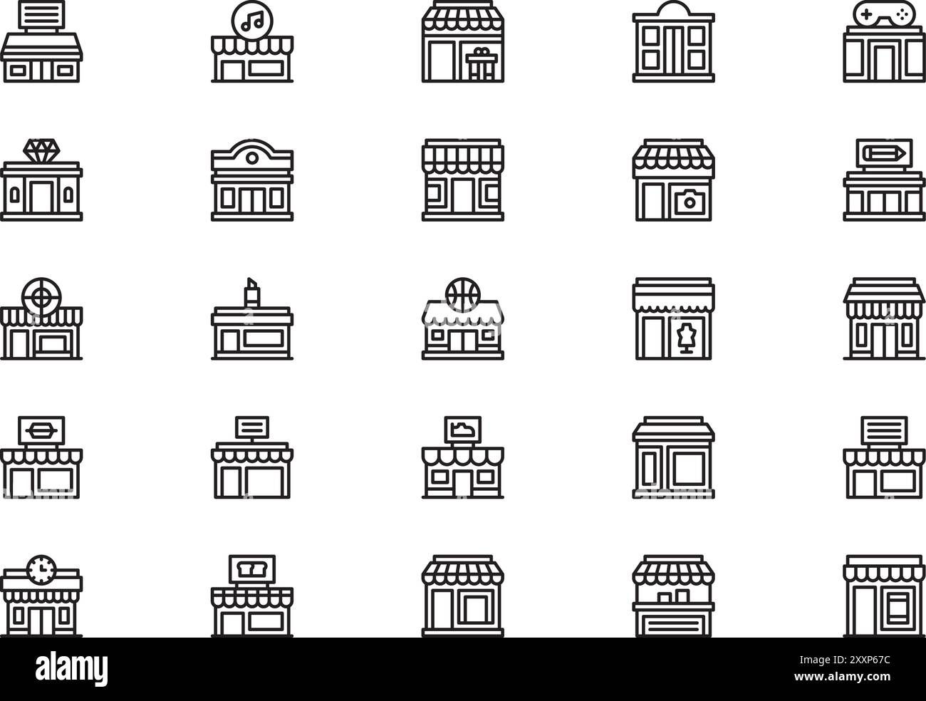 Shop and store icons collection is a vector illustration with editable ...