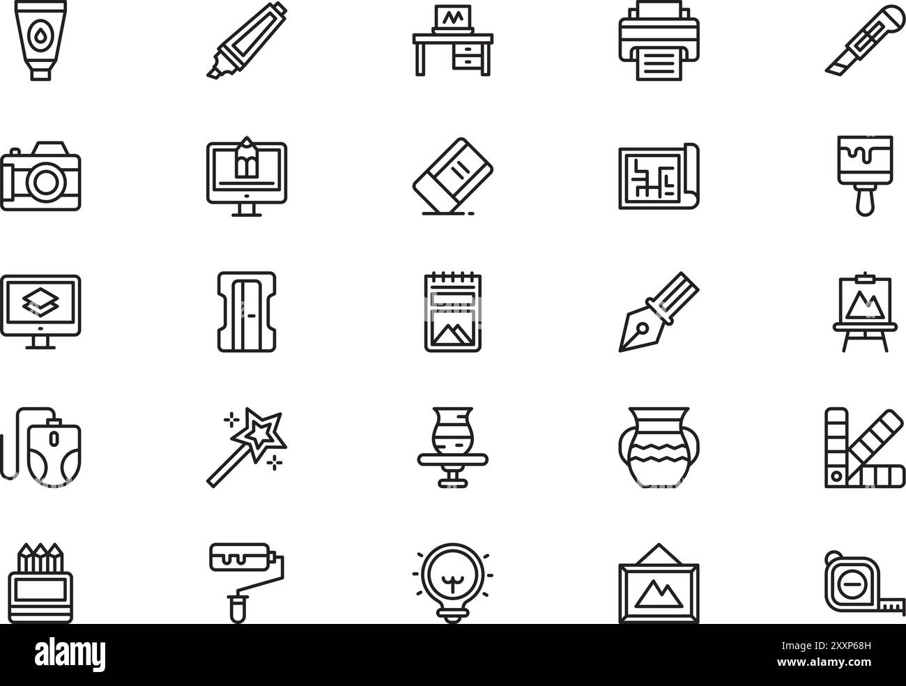 Art and design icons collection is a vector illustration with editable ...